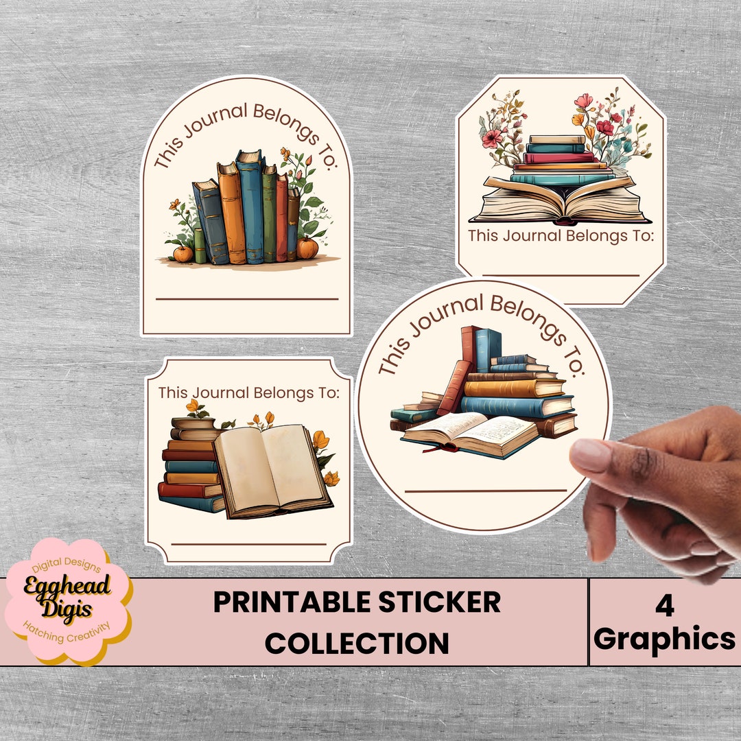 Digital Image Printable Labels This Journal Belongs to Watercolor Books ...