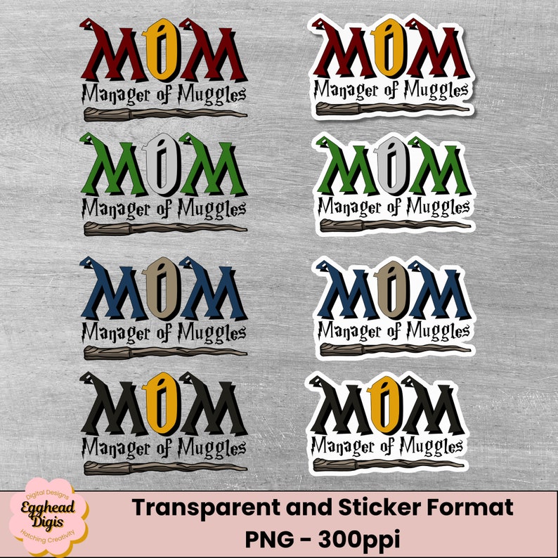 Digital Image | Clipart - MOM Manager of Muggles Hogwarts House Colors ...