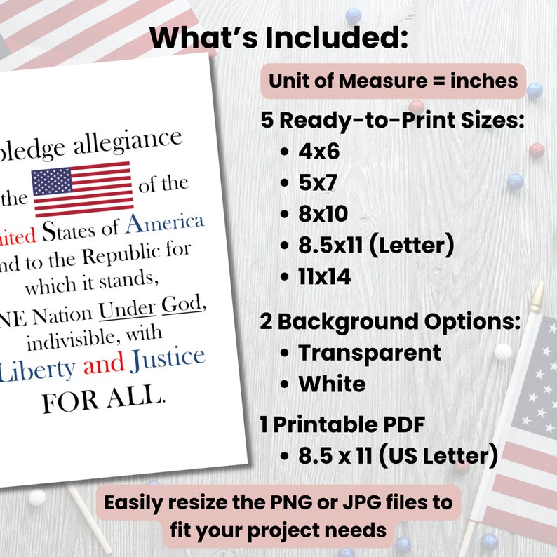 USA Pledge of Allegiance Clipart and Printable Downloads - 5 Download ...