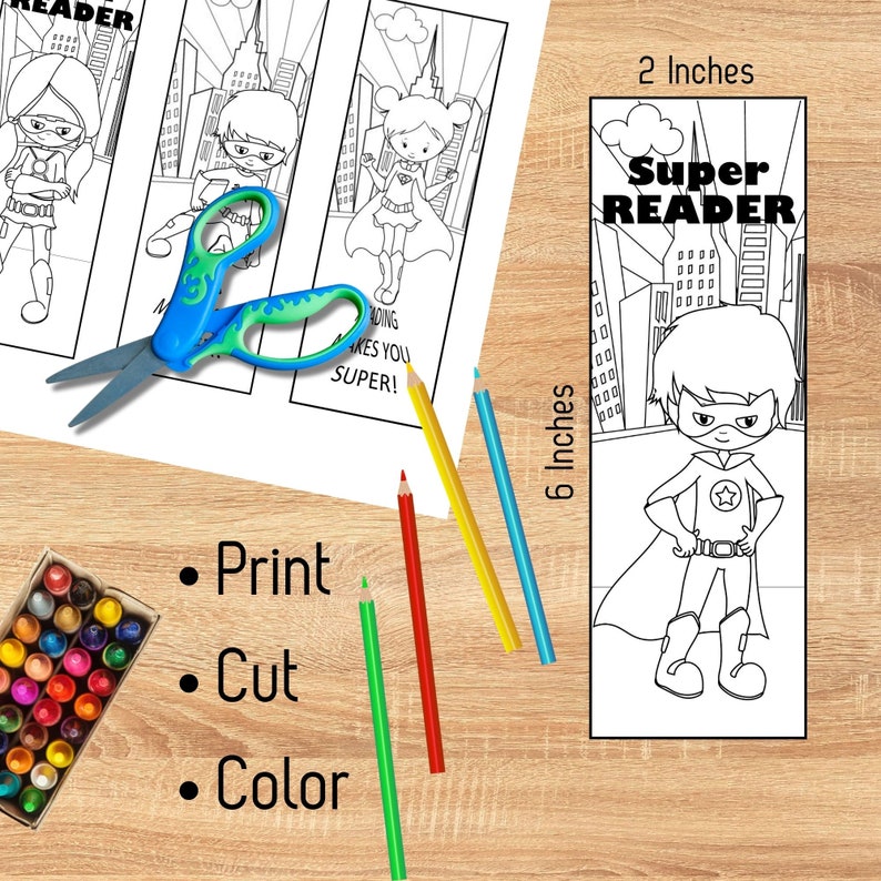 Printable Bookmarks for Kid Readers - Super Readers Boy and Girl - Set ...