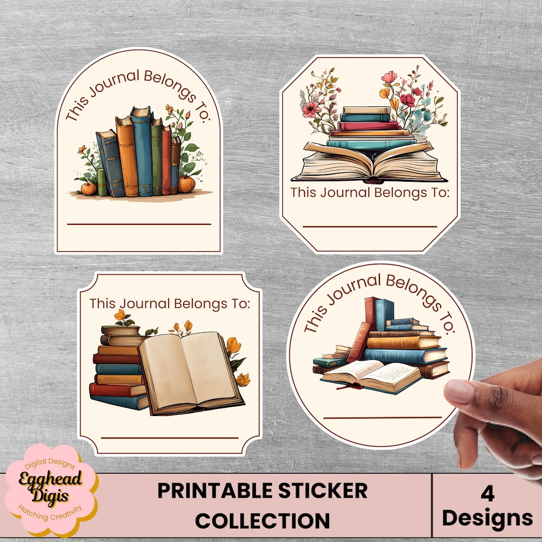 Digital Image | Printable Labels - This Journal Belongs to - Watercolor ...