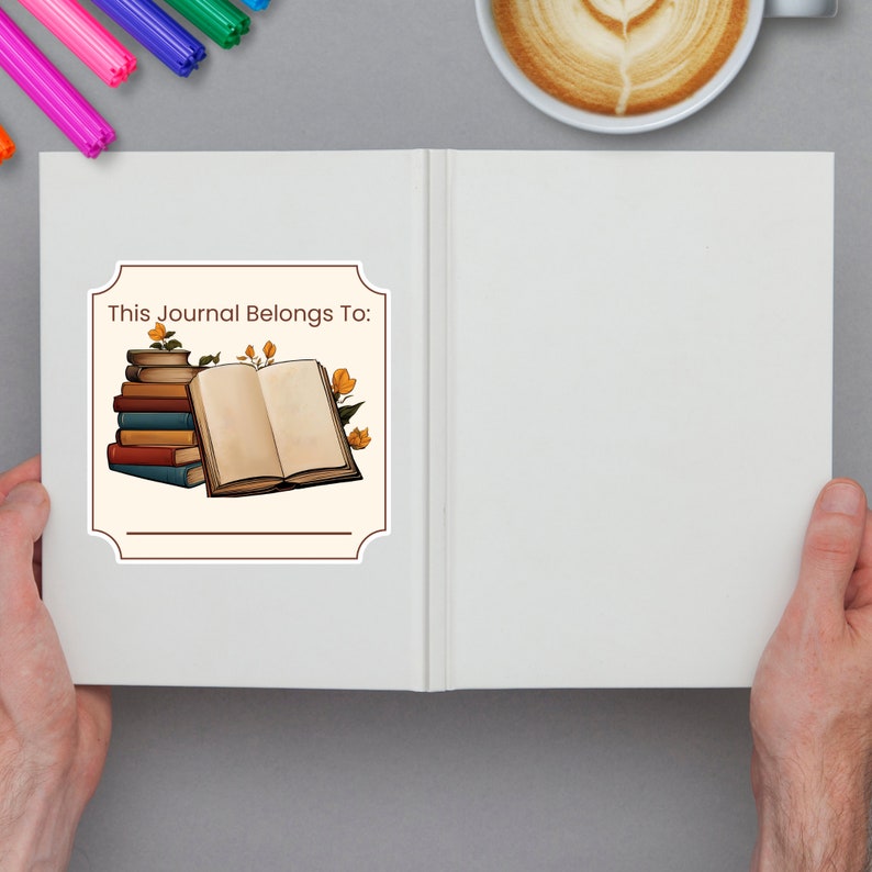 Digital Image | Printable Labels - This Journal Belongs to - Watercolor ...