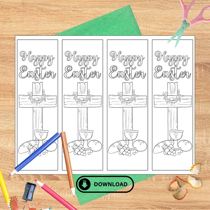 Printable Bookmarks for Easter - Cross and Communion - Print, Cut, and ...
