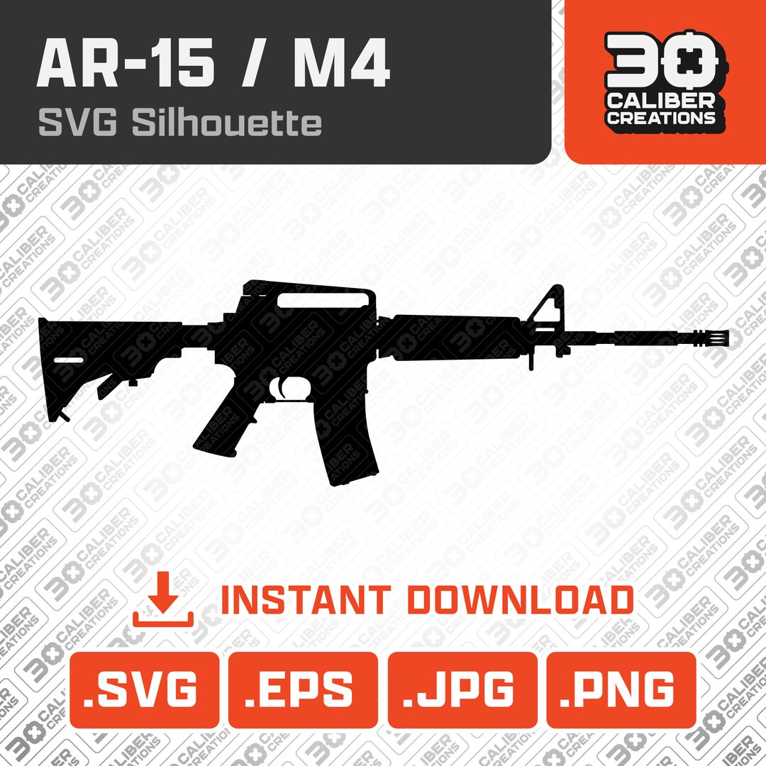 AR-15 M4 Carbine SVG Silhouette Gun Cricut Files Rifle - Etsy