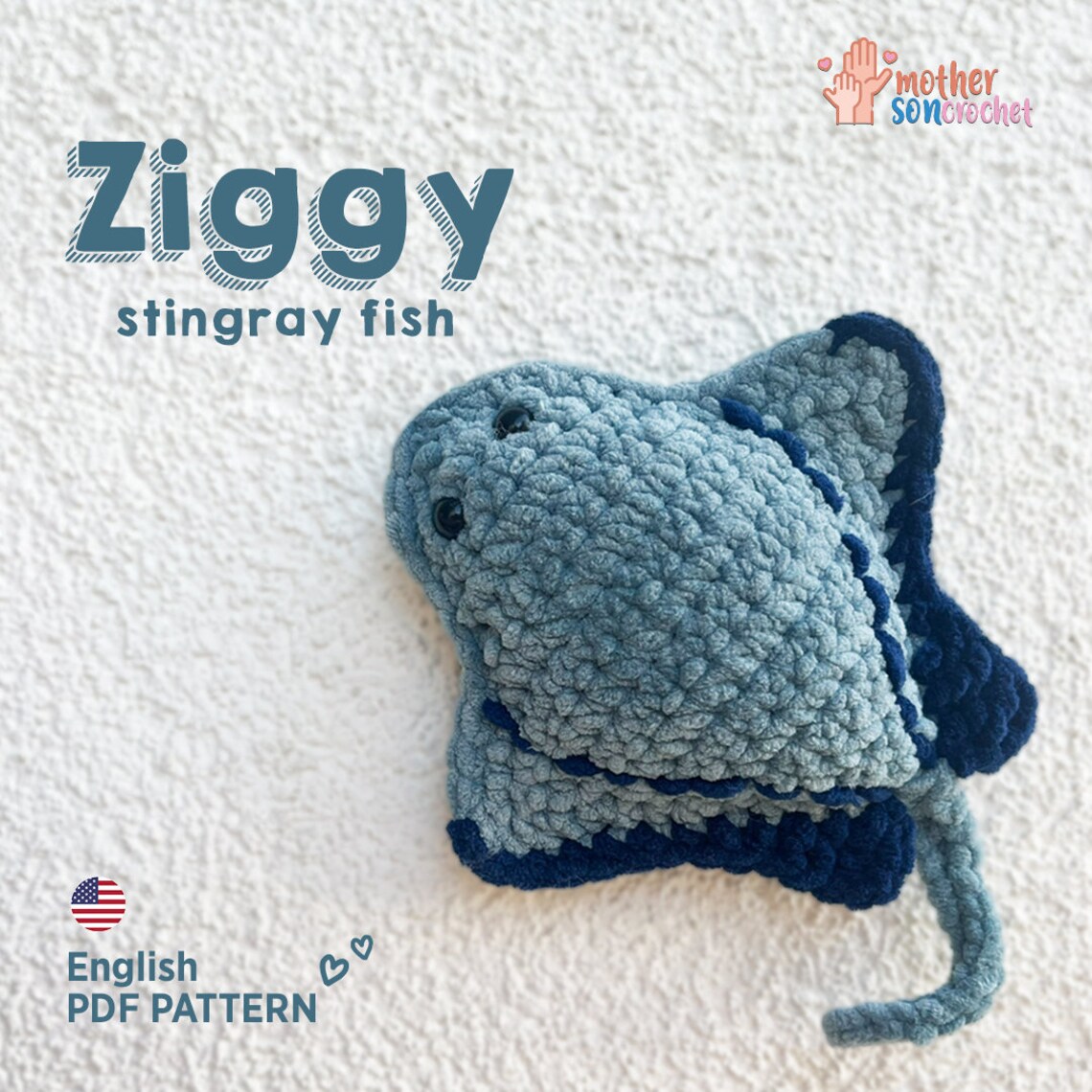 NO SEW Crochet Pattern Stingray Amigurumi Tutorial PDF - Etsy