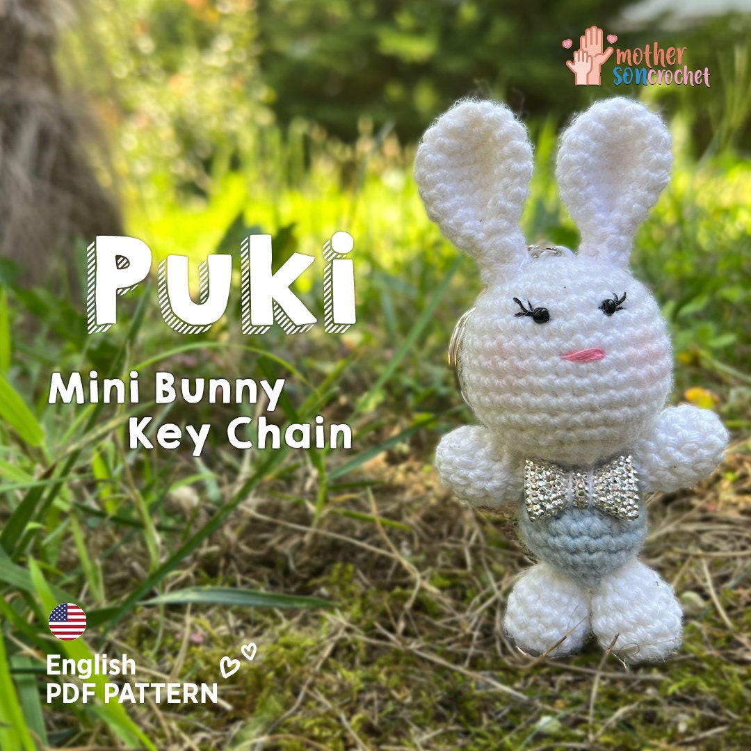 Crochet Pattern Bunny Keychain, Amigurumi Tutorial PDF Pattern, Crochet ...