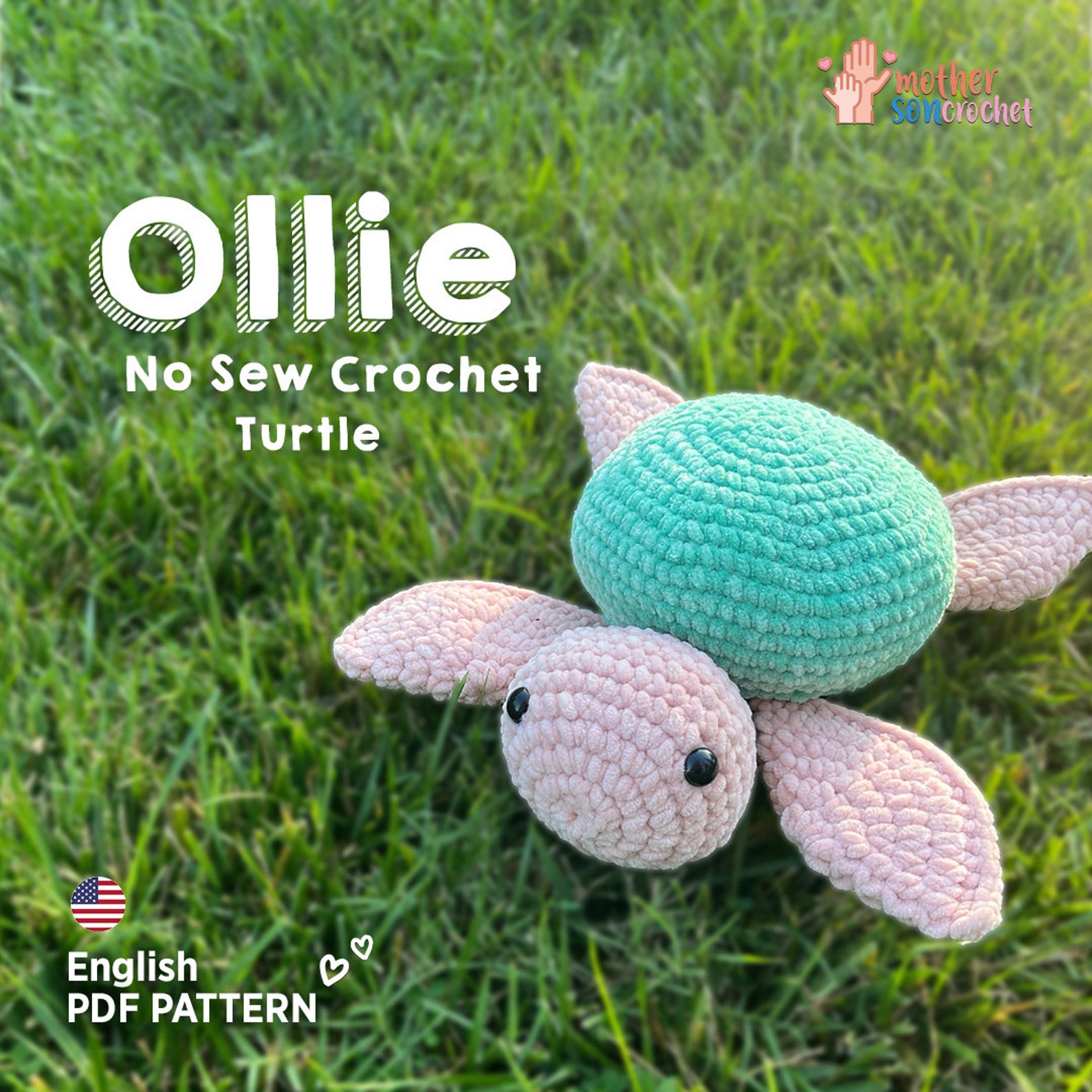 NO SEW Crochet Pattern Turtle, Amigurumi Tutorial PDF Pattern, Easy ...