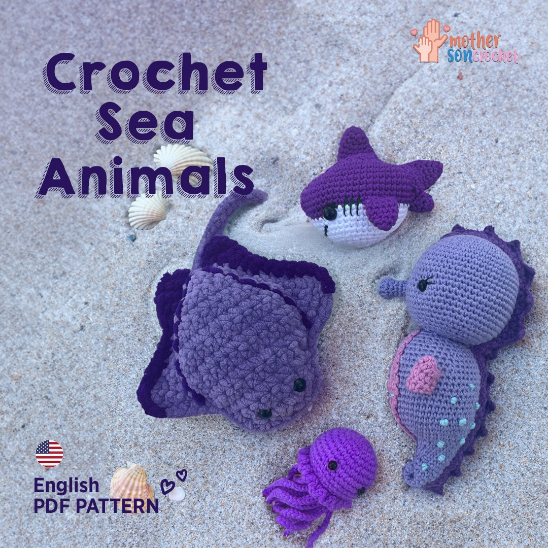 Crochet Patterns Bundle Sea Animals, Amigurumi Tutorial PDF Pattern ...