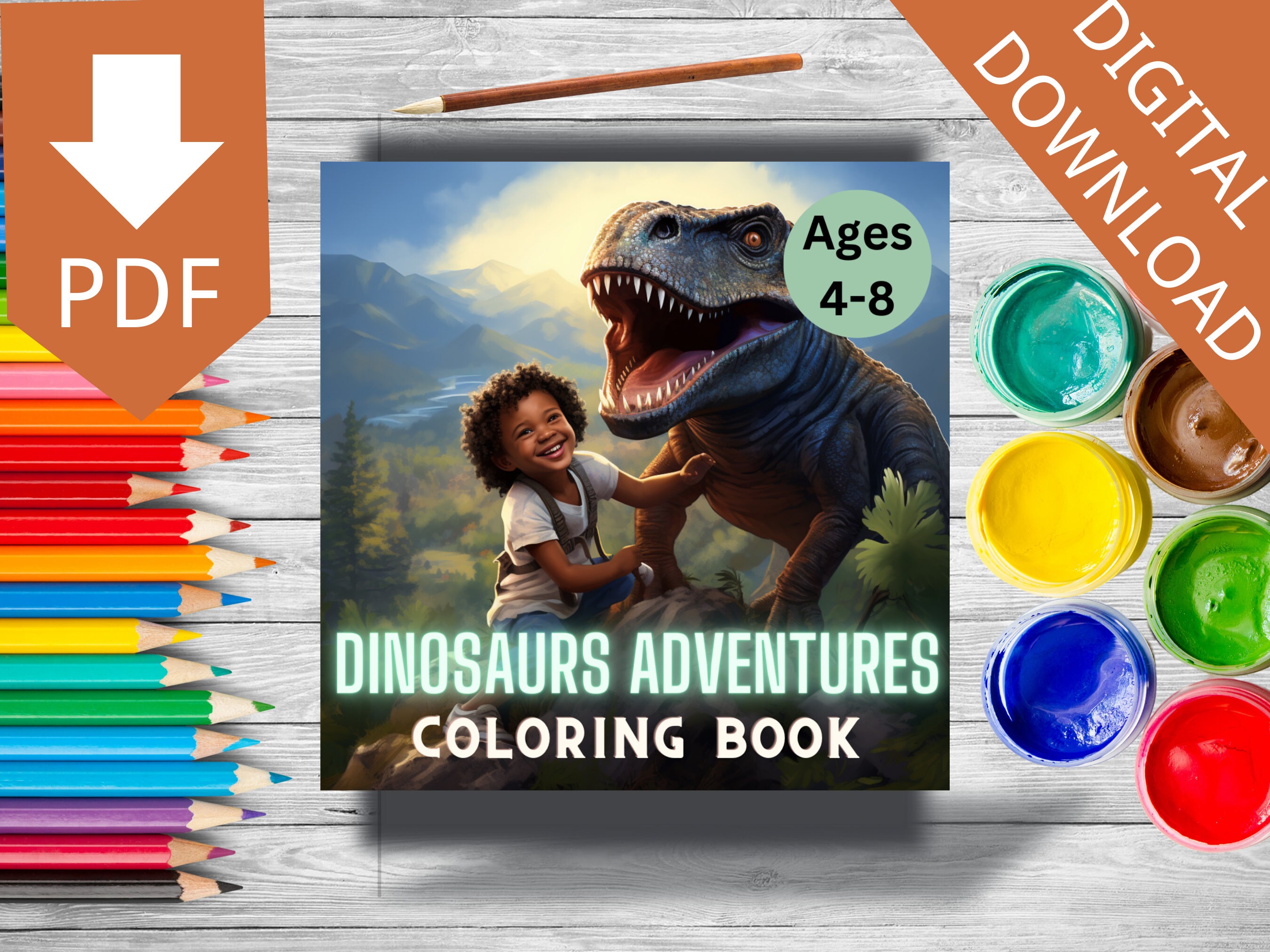 Dinosaurs Adventures Coloring Book – A Children's Book Where ...
