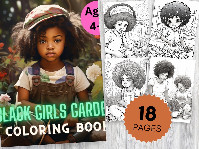 Empowerment Through Nature: Coloring for Young Black Girls, Coloring ...