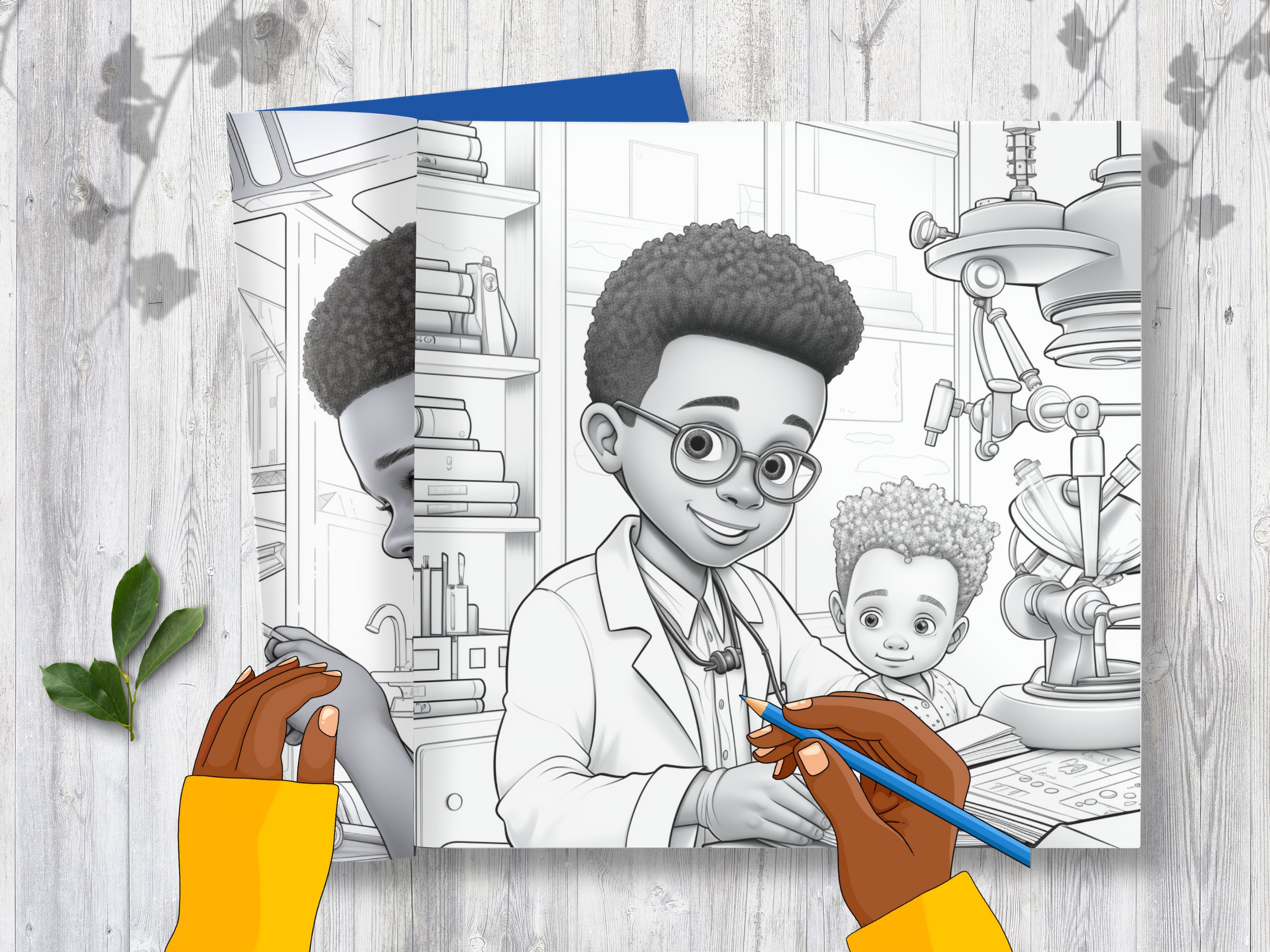African American Boys Doctor Dream Coloring Book, Coloring Book for ...