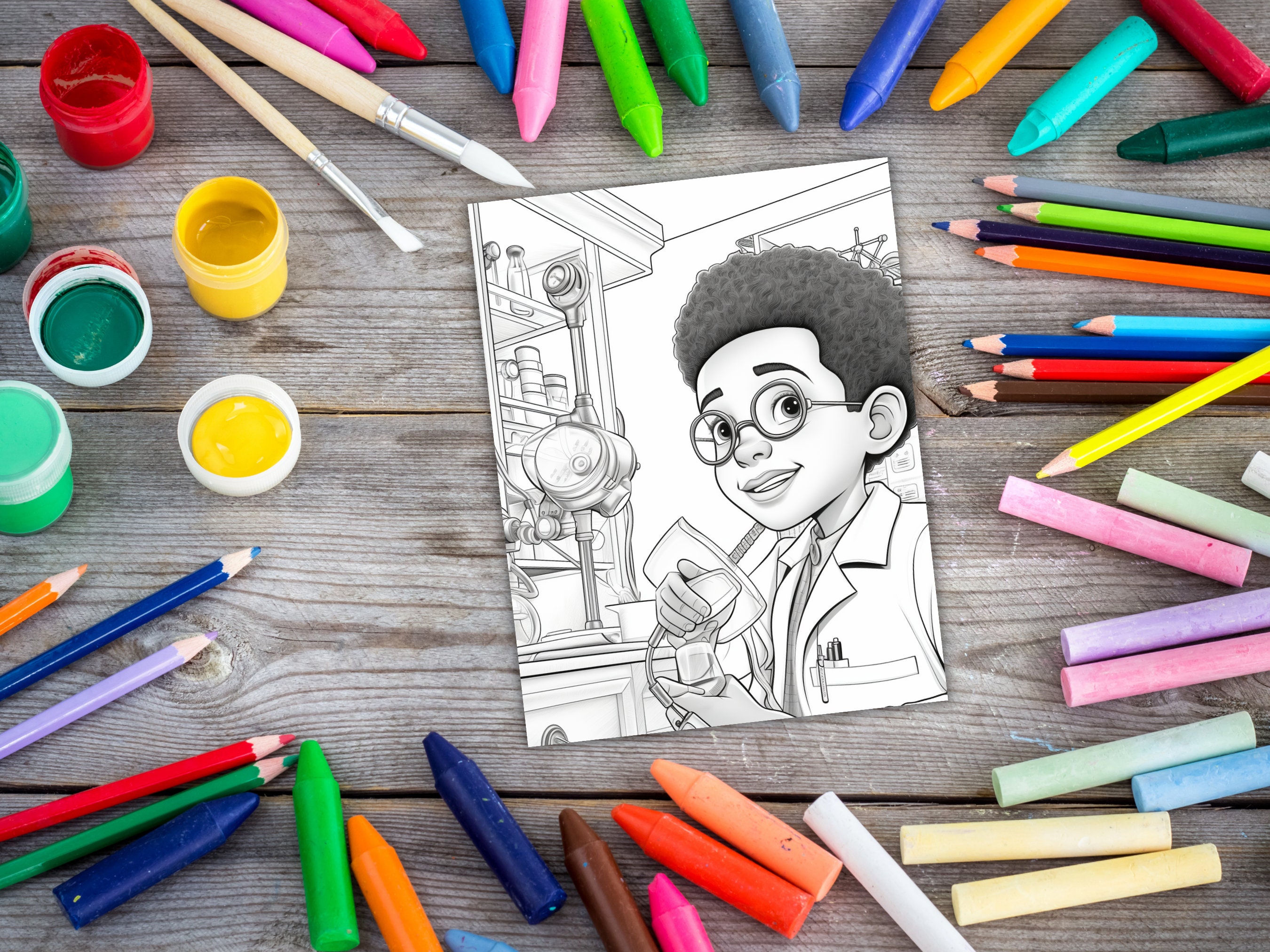 African American Boys Doctor Dream Coloring Book, Coloring Book for ...