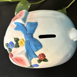Vintage Ceramic Anthropomorphic Pig Bank, Pig With Flower Wreath and ...