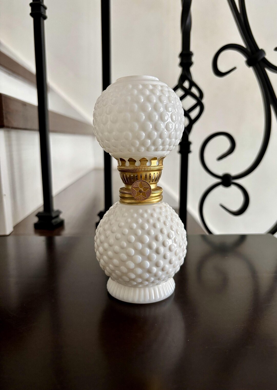 Miniature Milk Glass Hobnail Oil Lamp, 6.5 Inches - Etsy