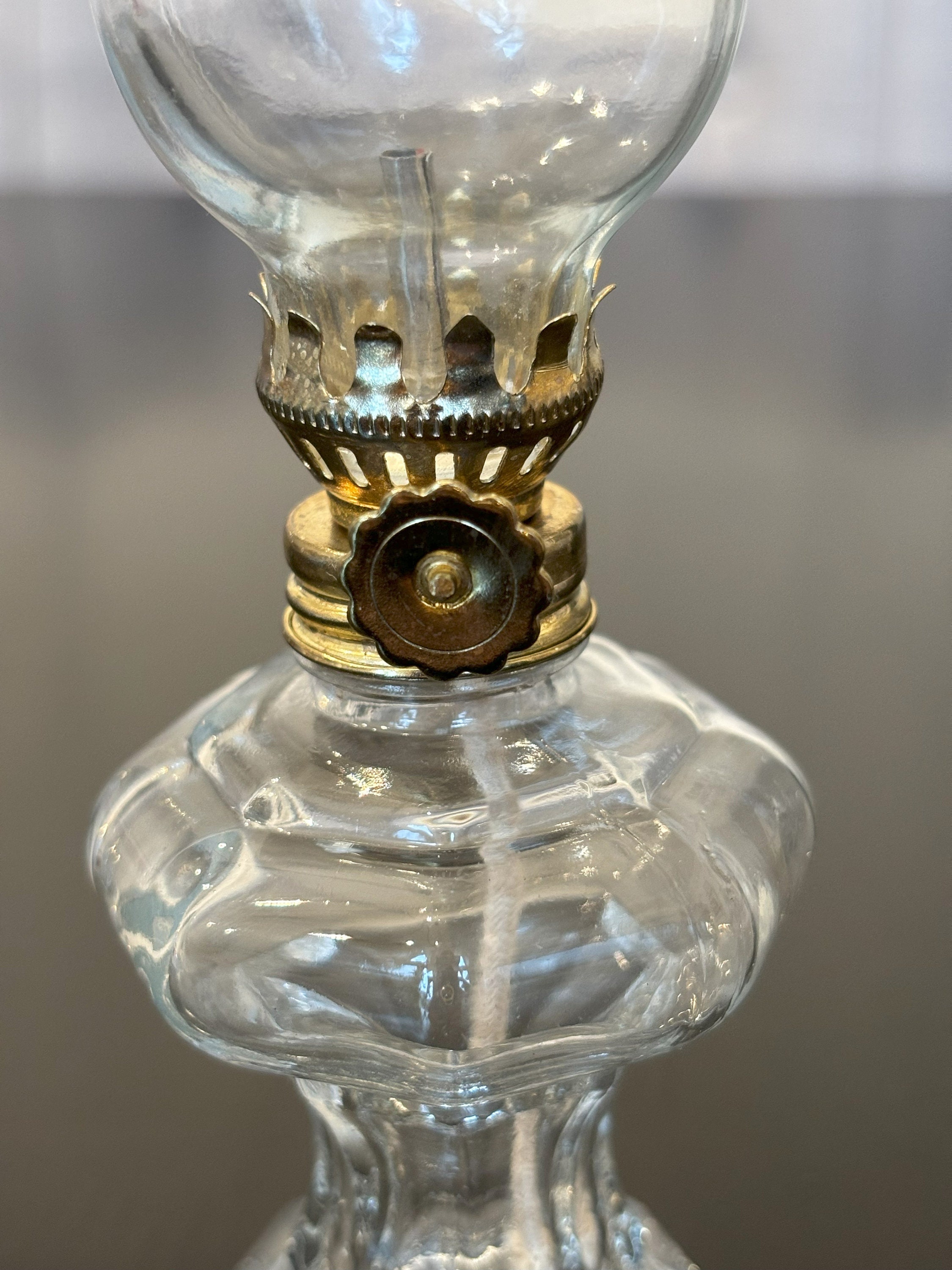Vintage Miniature Glass Oil Lamp 6.75 Inches - Etsy