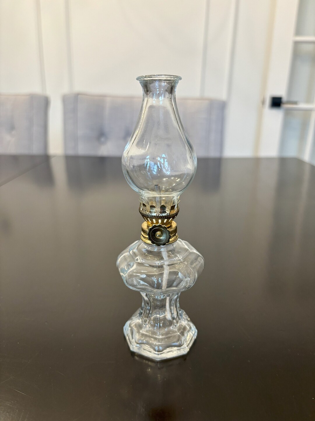 Vintage Miniature Glass Oil Lamp - 6.75 Inches - Etsy