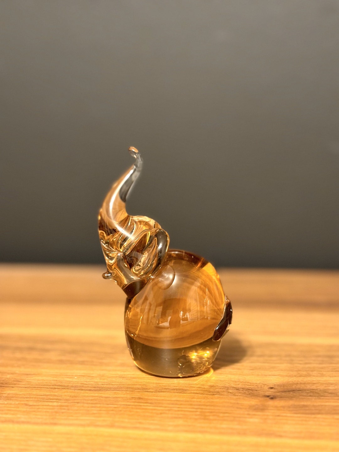 Vintage Art Glass Elephant Paperweight - Etsy