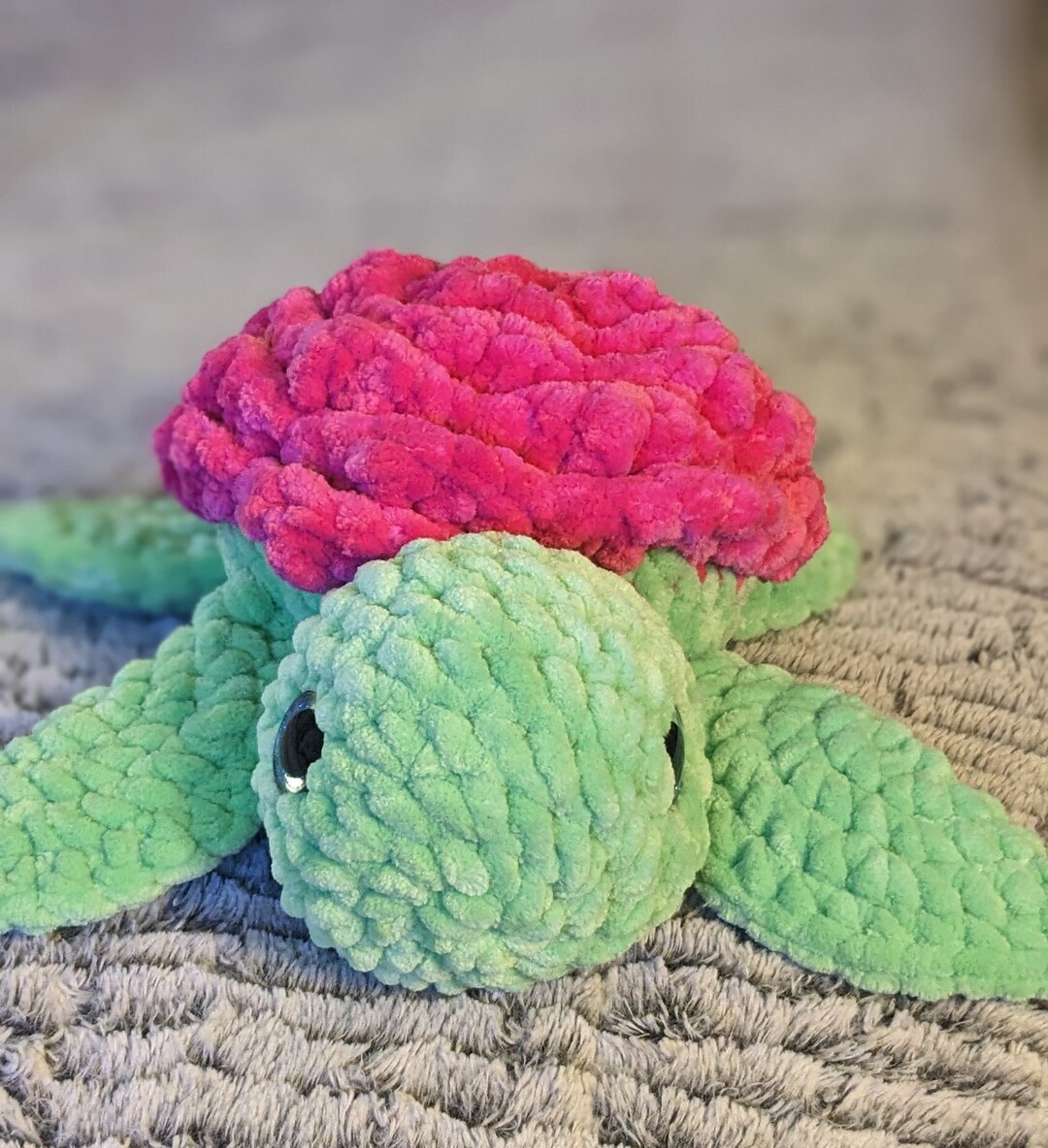 Rose Turtle Handmade Rose Shell Sea Turtle Crochet Turtle Valentine's ...