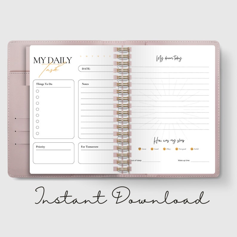 Peach Orange Floral Modern Minimal Personal Journal Printable - Etsy