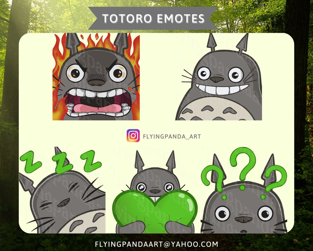 Totoro Studio Ghibli Inspired Cute Streamer Emotes - Etsy