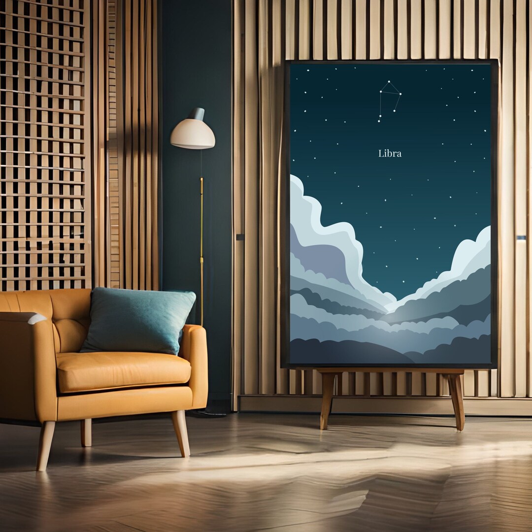 Libra Constellation Map, Star Map, Night Sky Wall Art, Astronomy Print ...