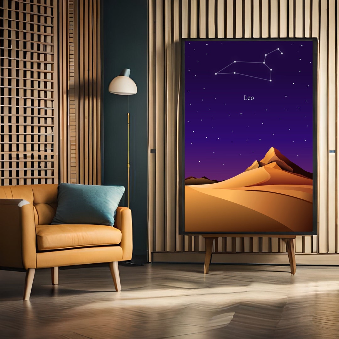Leo Constellation Map Star Map Night Sky Wall Art Astronomy - Etsy