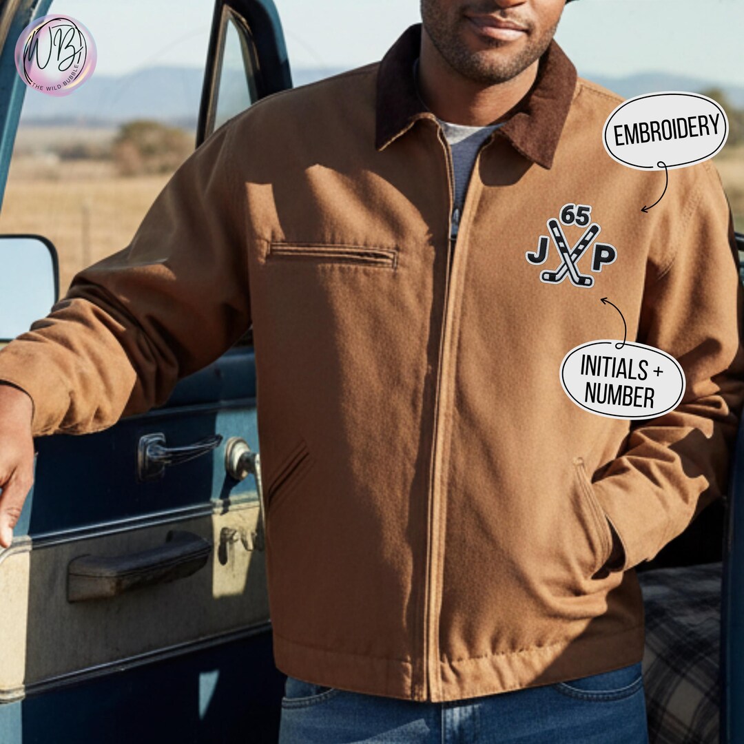 Personalized Embroidered Hockey Jacket With Initials & Number ...