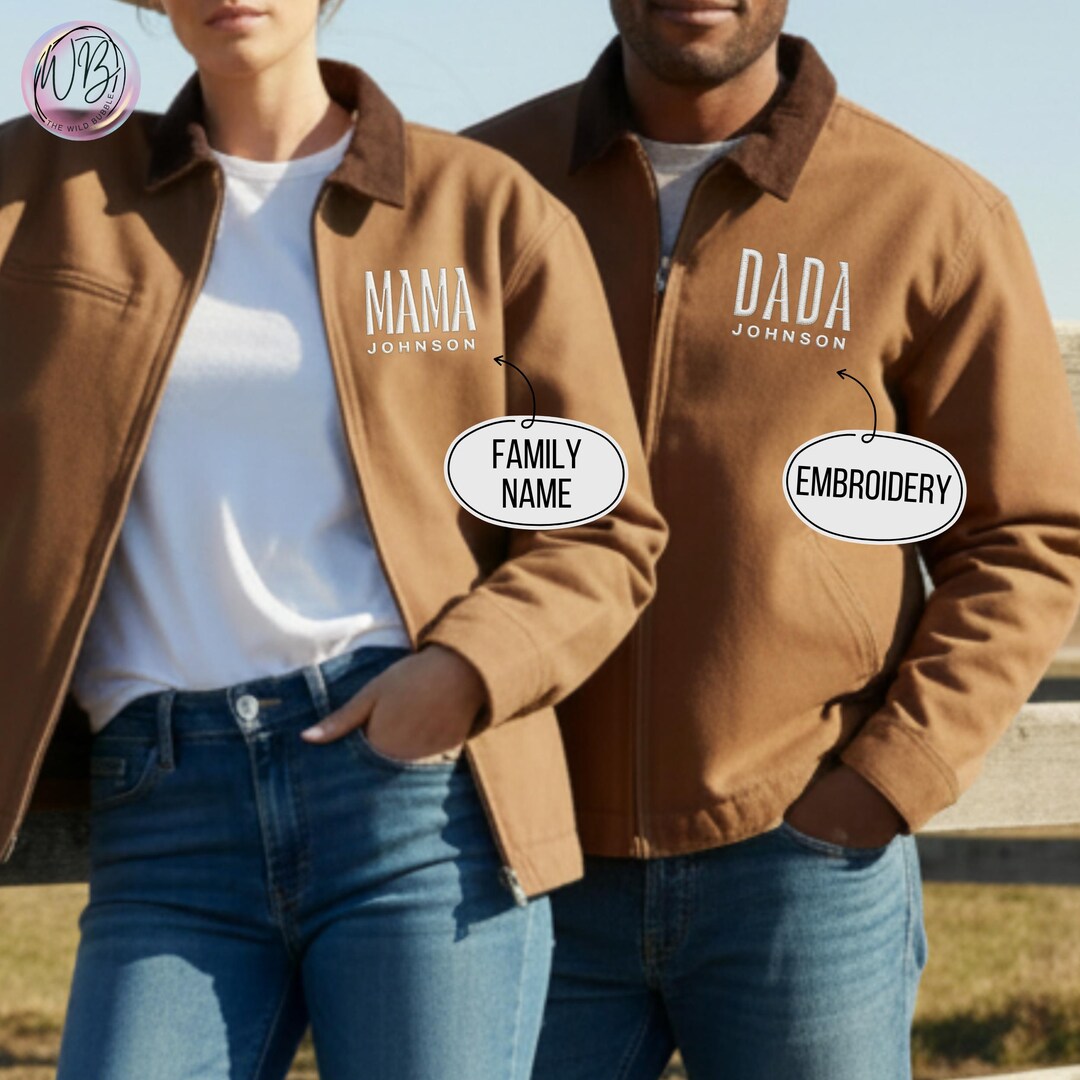 Personalized Embroidery MAMA DADA Matching Family Name Cornerstone ...