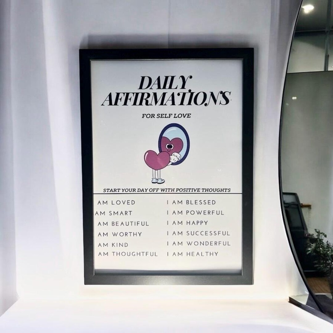 Daily Affirmations Wall Art | Postive | Wall Art | Framed | A4 - Etsy