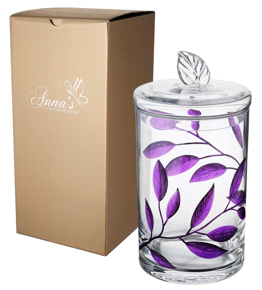 Decorative Glass Storage Container With Lid - Food Candy Display Jar ...