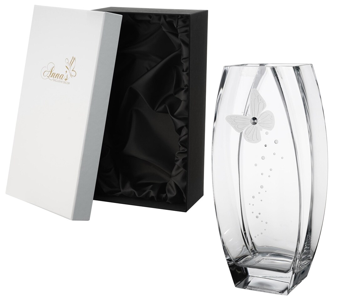 Butterfly Vase - Luxury Hand Blown Glass Vase - Crystal From Swarovski ...