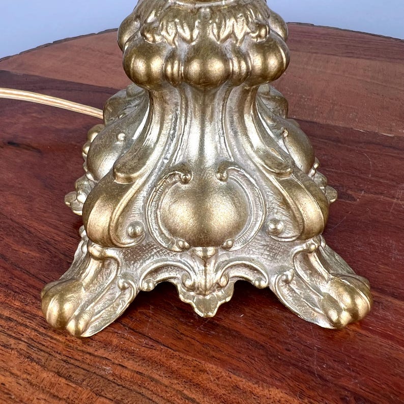 Vintage Cut Crystal Torchiere Lamp Ornate Brass Base, Heavy 2 Light ...