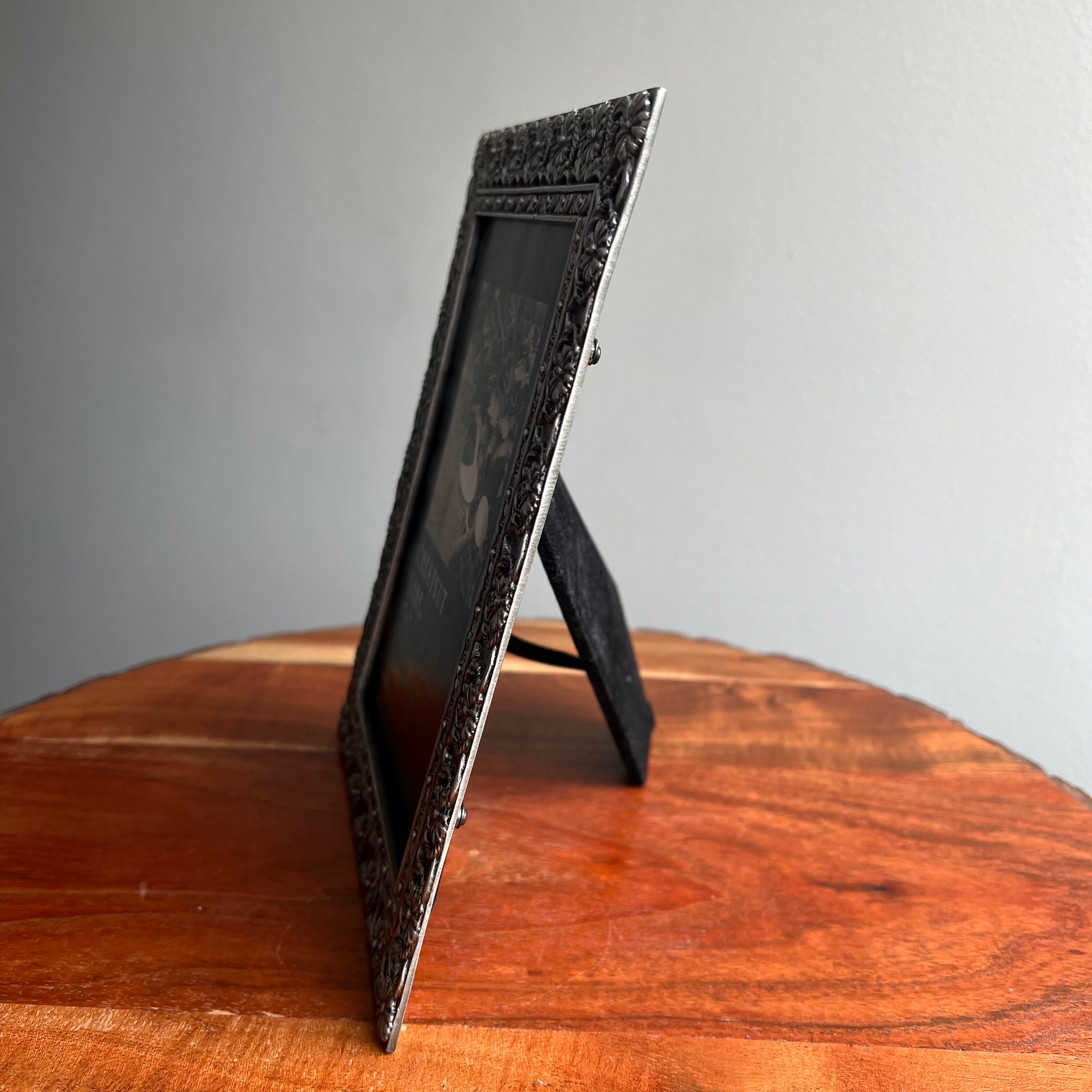 Vintage 5x7 Chestnut Lane Pewter Photo Frame Embossed, Braided ...