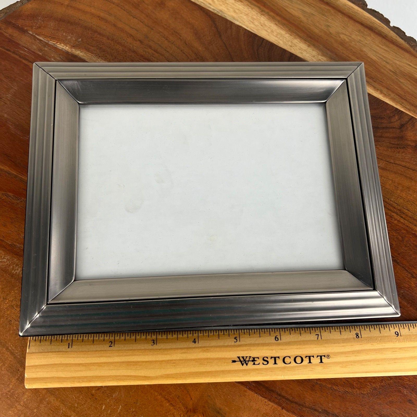 Vintage 5x7 Silver Tone Picture Frame, Ribbed | Tabletop or Wall Mount ...