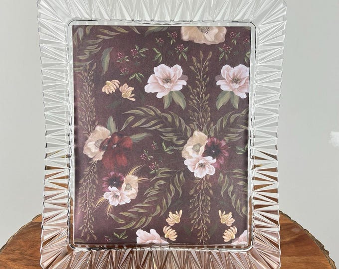 Vintage 8x10 Clear Glass Picture Frame Ribbed Heavy | Tabletop - Etsy