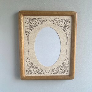 Vintage 8x10 Light Wood Photo Frame Rounded Corners Removable ...