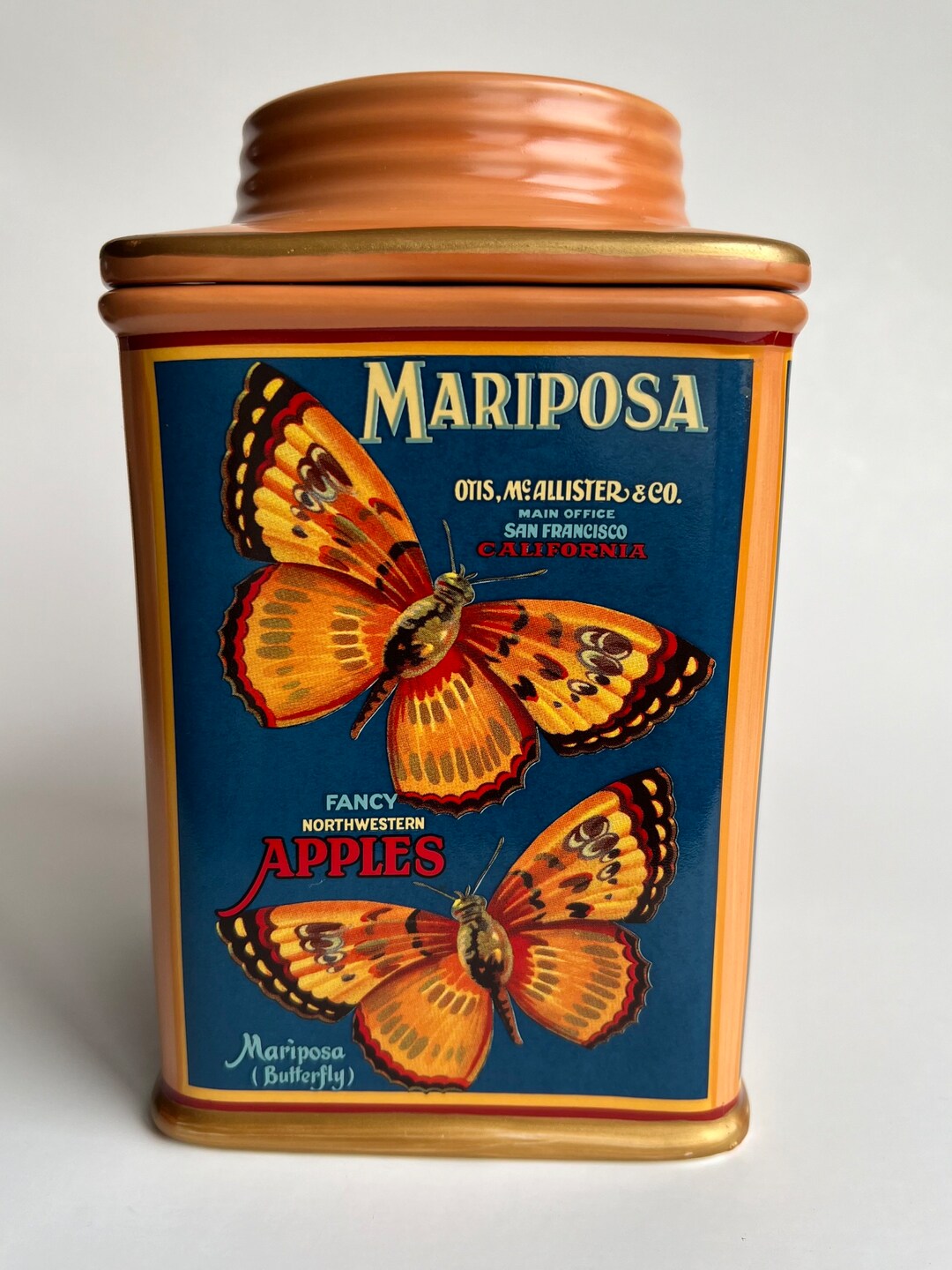 Oneida Vintage Label Ceramic Canister With Lid Mariposa - Etsy