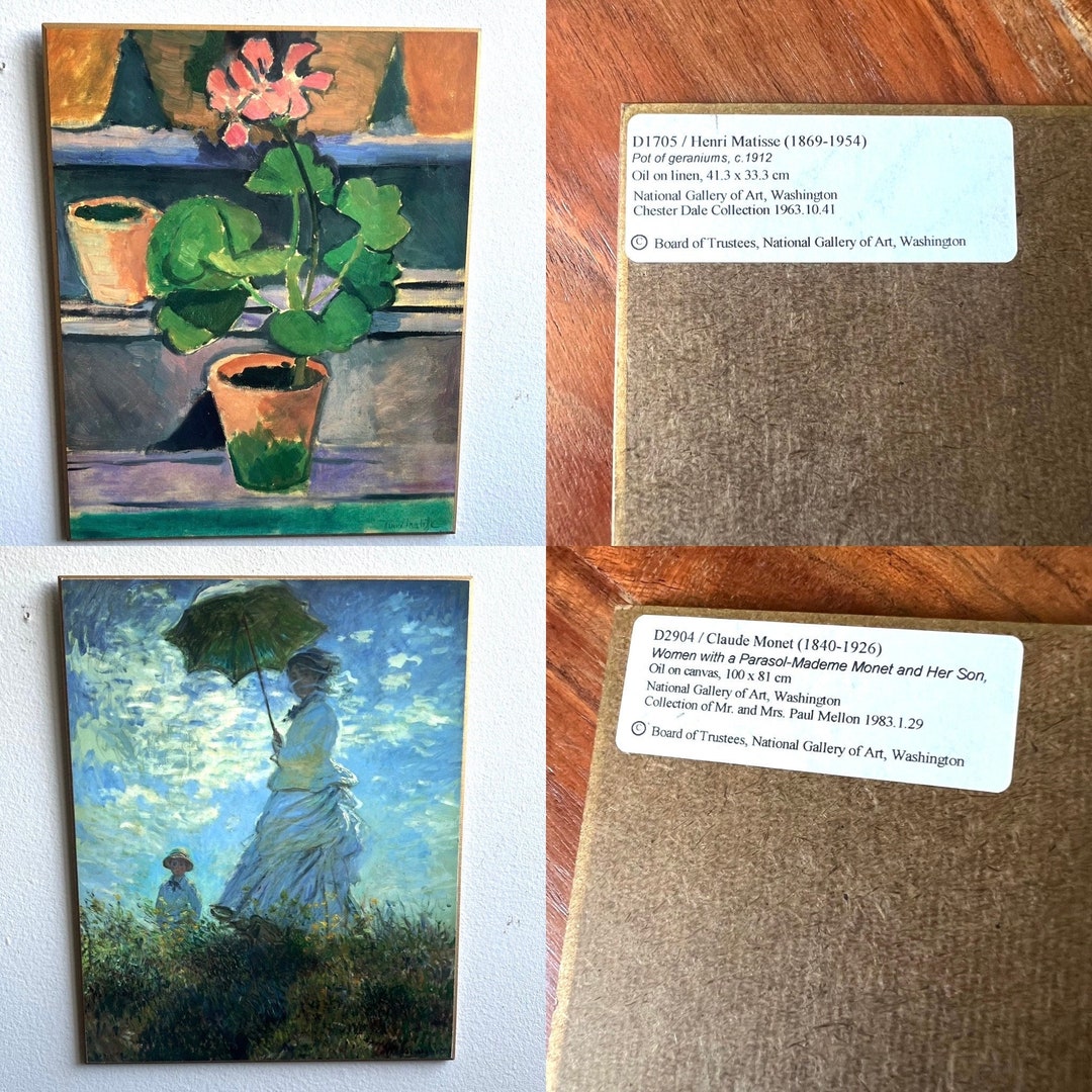 Matisse'pot of Geraniums' & Monet 'woman With a Parasol' Vintage ...