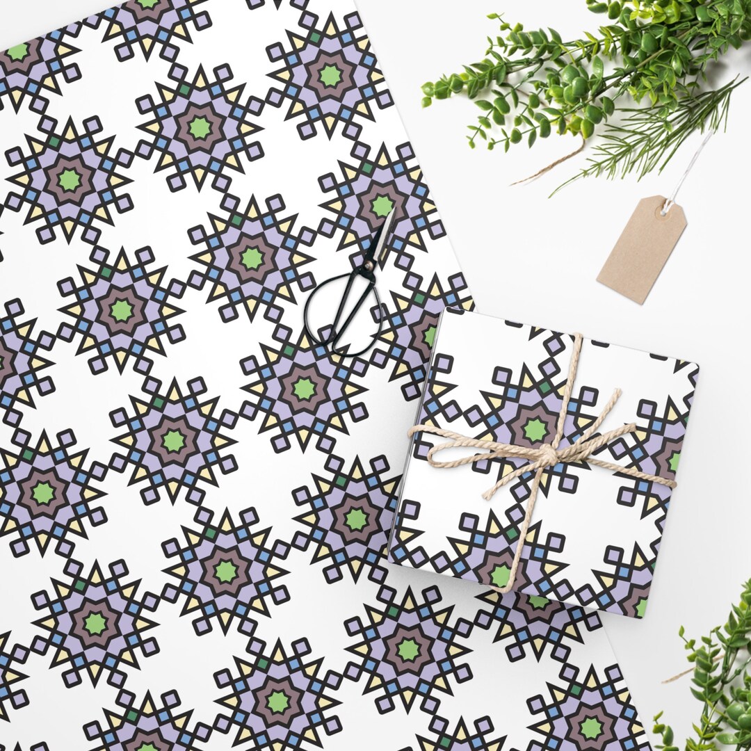 Arabic Wrapping Paper-oriental Winter - Elevate Your Gift Presentation ...