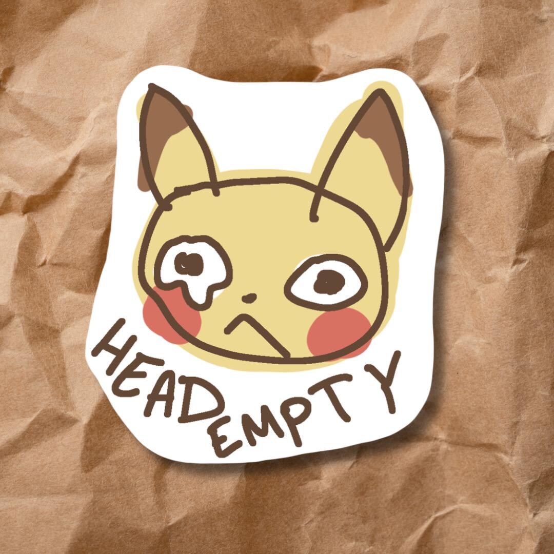 Head Empty Pikachu Pokemon Meme Car Sticker Water Bottle Sticker Laptop ...