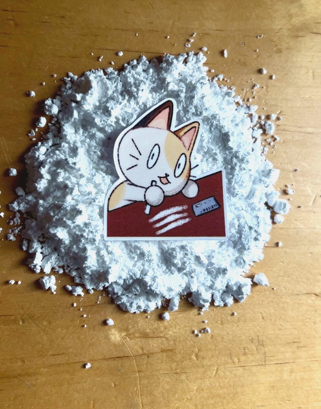 Cocaine Cat Vinyl Sticker Water Bottle Sticker Laptop - Etsy