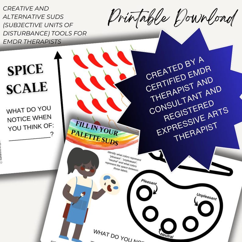 EMDR Worksheets: Creative SUDS (subjective Units of Disturbance) Tools ...