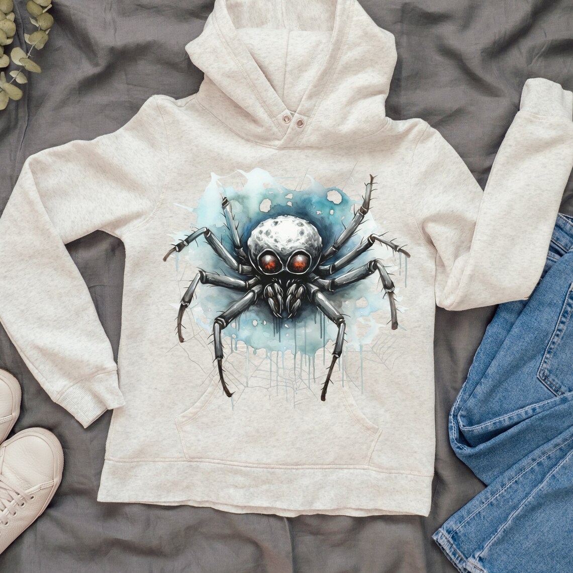 Spider Halloween Clipart Bundle Watercolor Teacher Design Png - Etsy