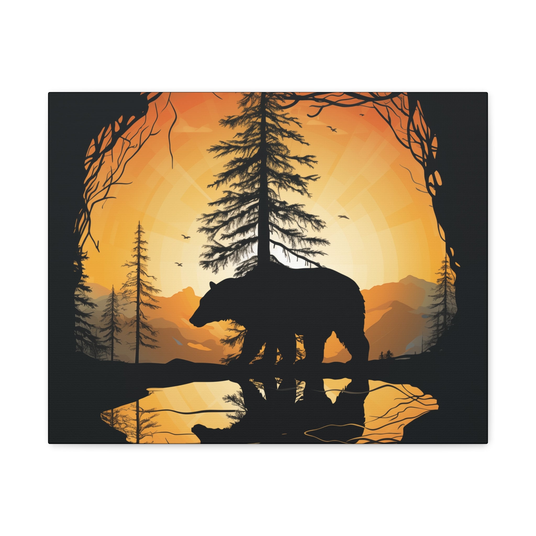 Bear Tree Silhouette With Roots With Evening Shades/ Nature/sunset ...