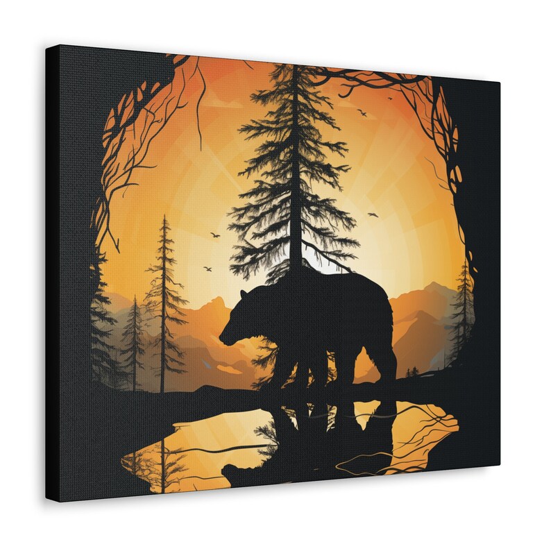Bear Tree Silhouette With Roots With Evening Shades/ Nature/sunset ...