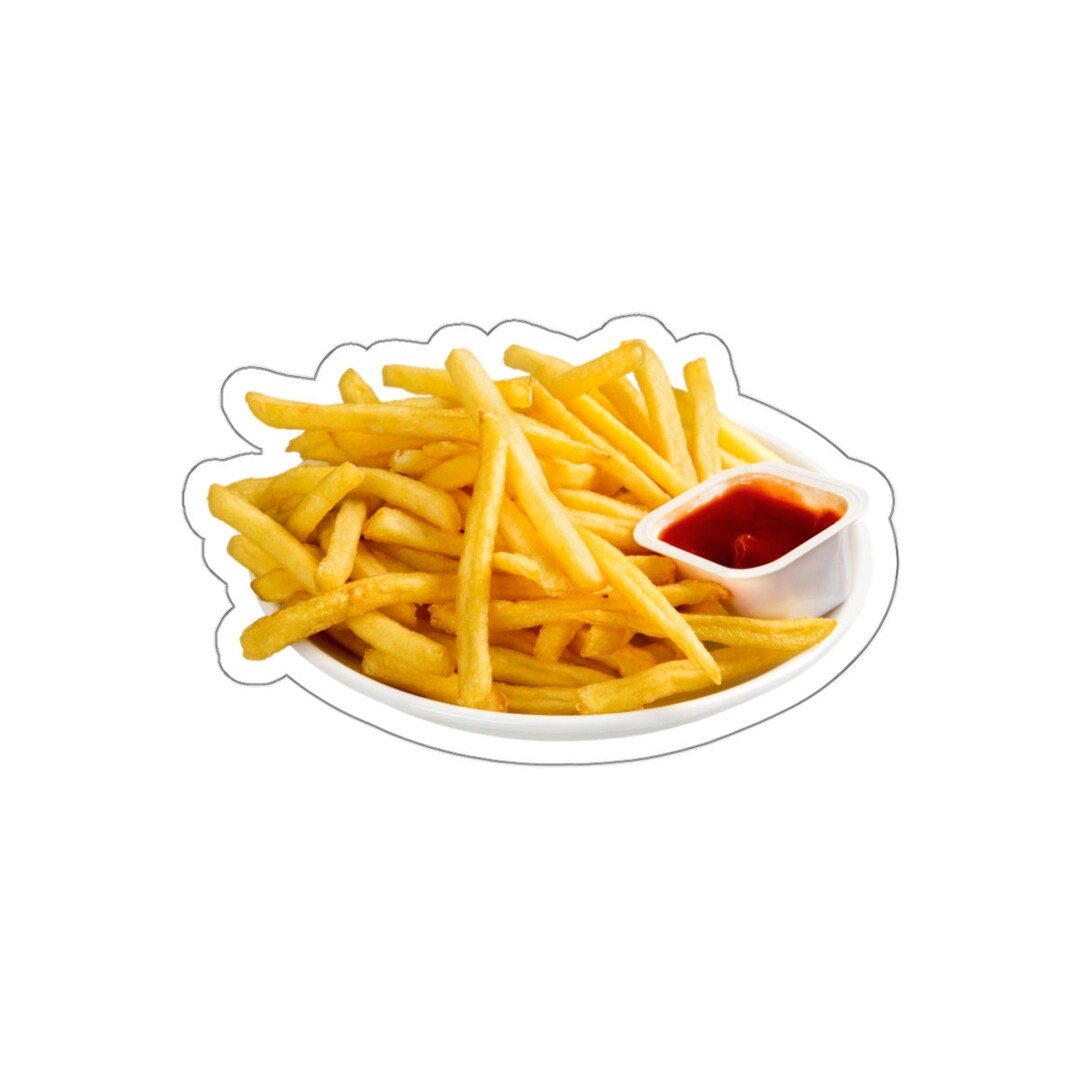 Fries and Ketchup Die-cut Stickers, Vinyl Sticker, Laptop Sticker ...
