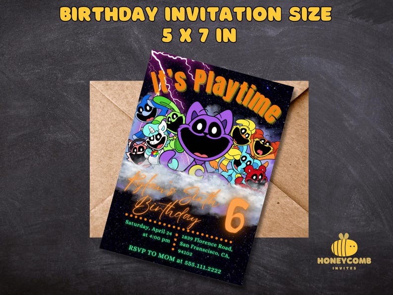 Smiling Critters Birthday Invitation | Editable Digital Party Invite ...