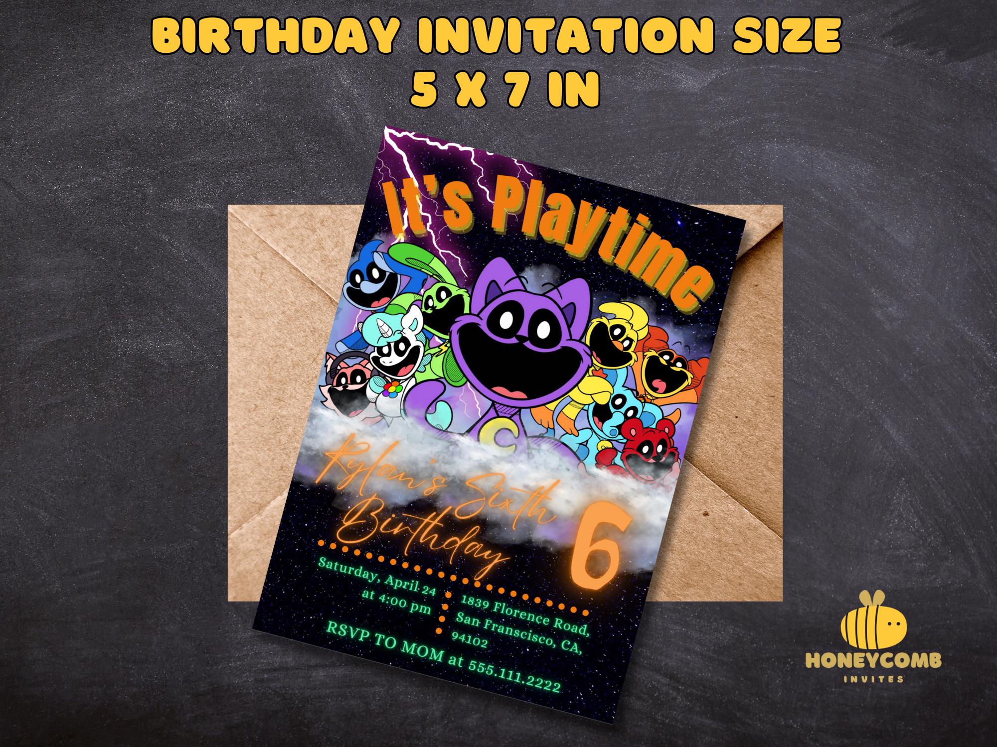 Smiling Critters Birthday Invitation | Editable Digital Party Invite ...