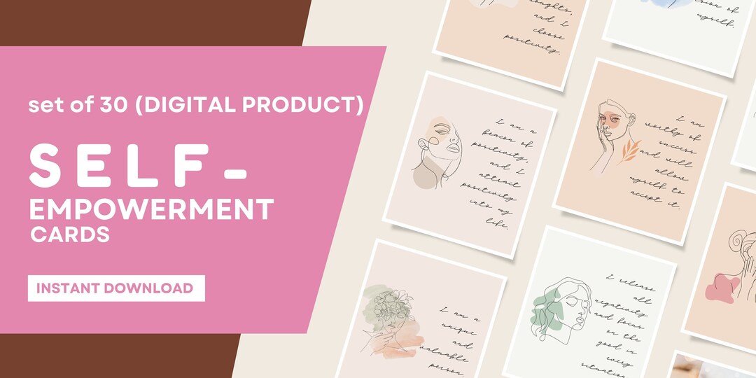 30 Self-empowerment Cards, Affirmation Cards, Positive Affirmation ...