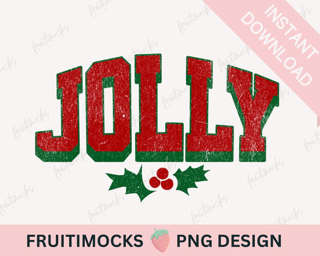 Jolly PNG Christmas Varsity PNG Retro Christmas PNG - Etsy